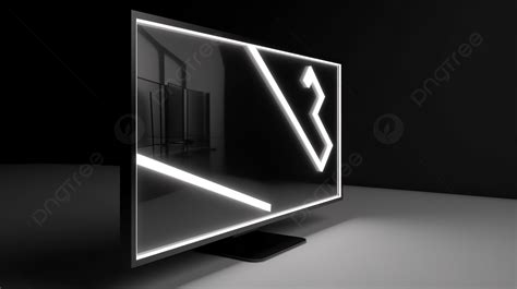 Sleek 3d Frameless Display With Cursor Pointer Background Screen