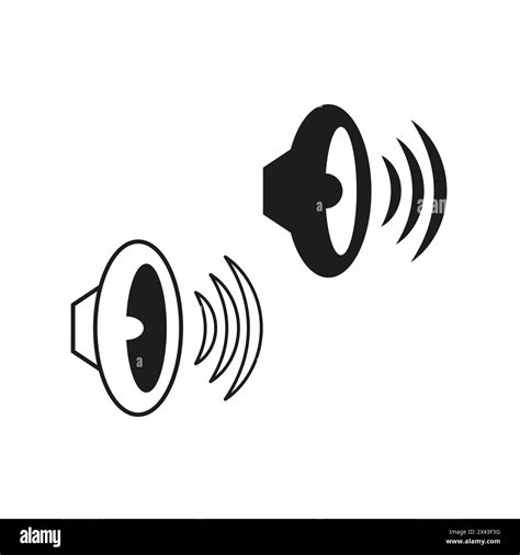 Loudspeakers Sound Waves Audio Announcement Symbols Vector Public