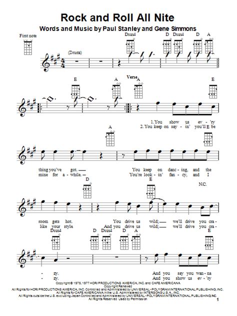 Rock And Roll All Nite By Kiss Ukulele Guitar Instructor
