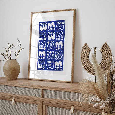Blue Abstract Art Print Geometric Abstract Art Gallery Wall Art