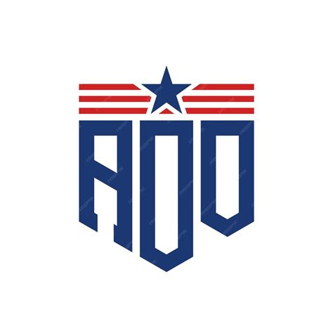 Premium Vector Patriotic Aoo Logo With Star And American Flag Straps