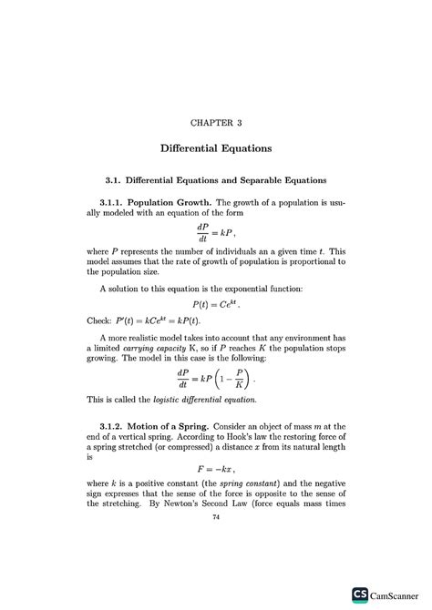 Solution Differential Equations Studypool