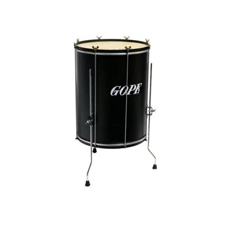 Surdo Gope Bal6018pe 18 Pol 60cm Pele Animal 8 Afin C Tripé Cor Preto