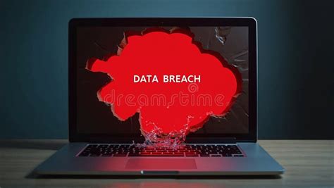 A Computer With Data Flowing Out Symbolizing Data Breach Unauthorized Access And Theft Of