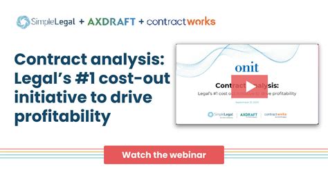 Webinar Recording Contract Analysis Legals 1 Cost Out Initiative To