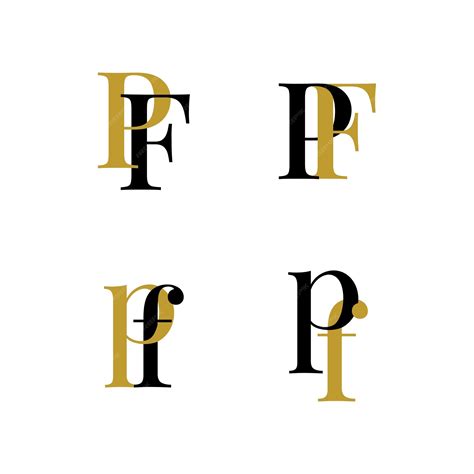 Premium Vector Set Letter Pf Fp Logo Monogram Typhography Initial