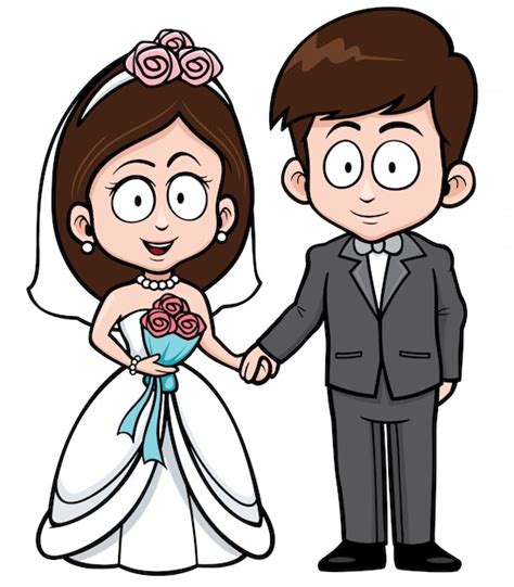 Cartoon Wedding Couple Royalty Free Vector Image