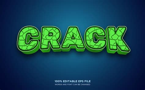 Premium Vector Crack 3d Editable Text Style Effect