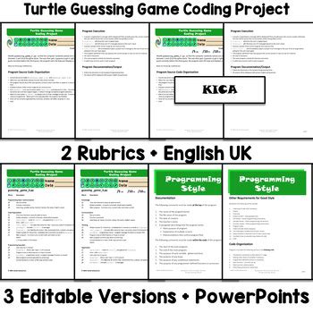 Turtle Guessing Game Using Random Numbers Coding Project Editable Resource Pkg