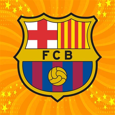 Fc Barcelona With Colorful Orange Background 75487726 Vector Art At