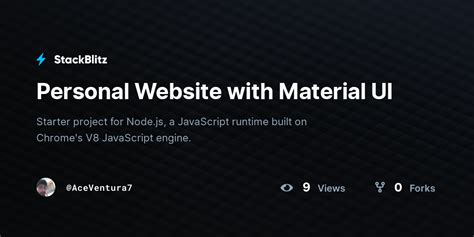 Personal Website With Material UI StackBlitz