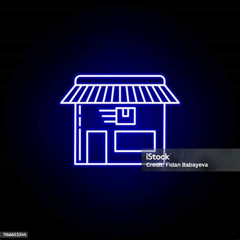 파란색 네온 스타일의 메일 라인 아이콘입니다 물류 일러스트 아이콘 의 집합입니다 표지판 기호는 웹 로고 모바일 앱 Ui Ux에 사용할 수 있습니다 0명에 대한 스톡 벡터