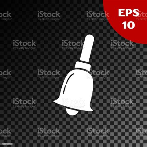 투명 한 어두운 배경에 격리 된 흰색 울리는 벨 아이콘입니다 알람 기호 서비스 벨 핸드 벨 기호 알림 기호입니다 벡터