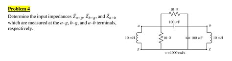 Solved Problem Determine The Input Impedances Chegg
