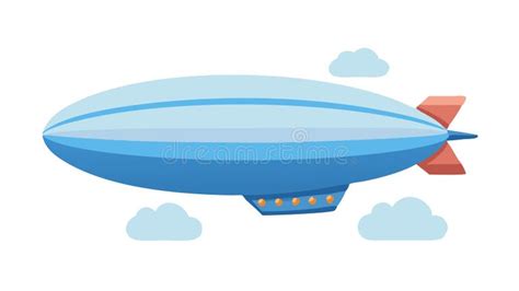 Cartoon Airship Blimp Sky Transportation Icon Vector Design Generative Ai Stock Vector