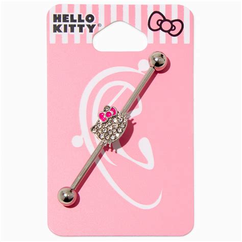 Hello Kitty® Crystal Face 14g Industrial Bar Claires
