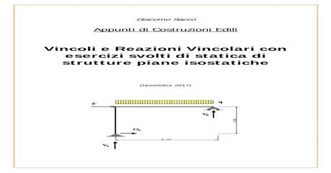 Pdf Vincoli E Reazioni Vincolari Con Esercizi Svolti Di