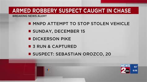 Mnpd Armed Robbery Suspect Caught After Pursuit Wkrn News 2