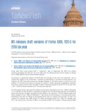 Fillable Online IRS Releases Draft Versions Of Forms 1065 1120 S For