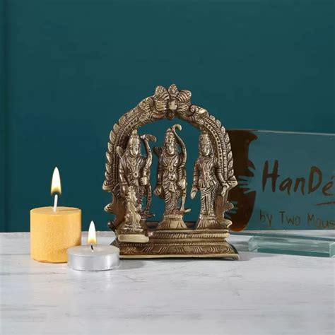 LORD RAM LAXMAN Sita Brass Ram Darbar Idol Statue Murti Indian Showpiece Temple PicClick UK