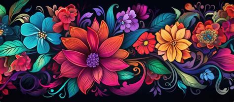 Premium Photo Floral Pattern With Continuous Colors