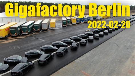 Hundreds Of Model Ys Spotted Outside Of Giga Berlin Drone Footage Drive Tesla