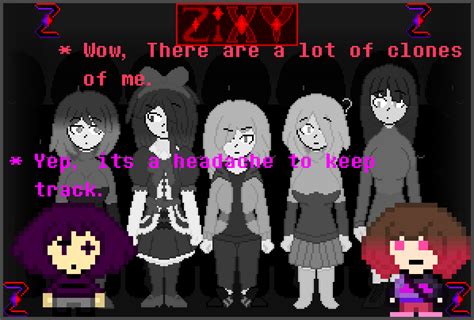Zixy Bete Noire Glitchtale Undertale Black Hair Brown Hair Dark Zixy Pink Eyes Pixel Art