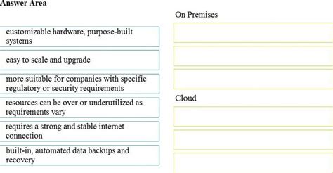 Drag And Drop The Characteristics From The Left Onto The Appropriate Infrastructure Deployment