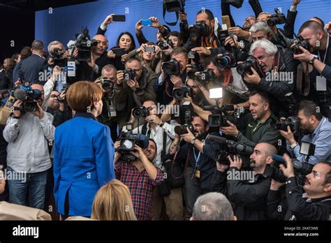 Meral Ak Ener A Former Mhp Deputy Stands In Front Of Cameras On October During The
