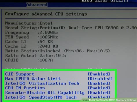 How To Disable Bios Memory Options 10 Steps With Pictures