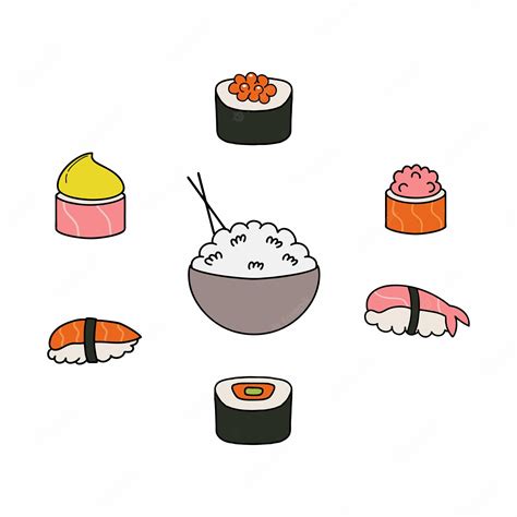 Con Sushi Y Rollos Comida Tradicional Japonesa Arroz Y Palillos