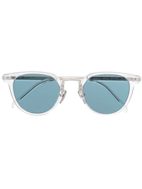Prada Eyewear Round Frame Tinted Sunglasses Neutrals Farfetch