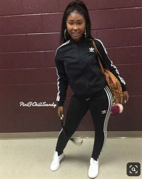 Adidas Tracksuit For Girls Black And White Goimages City