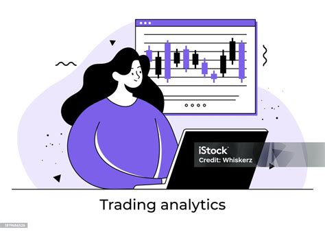 Female Trader Analyzing Economic Data Of Stock Market Flat Illustration