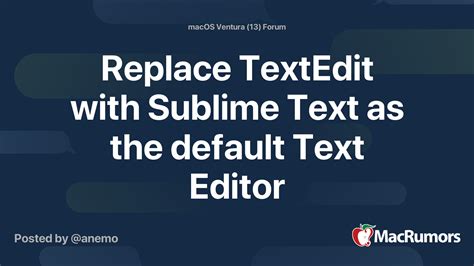 replace textedit with sublime text as the default text editor