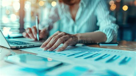Hands Of A Researcher Compiling Data For A Benchmarking Stock