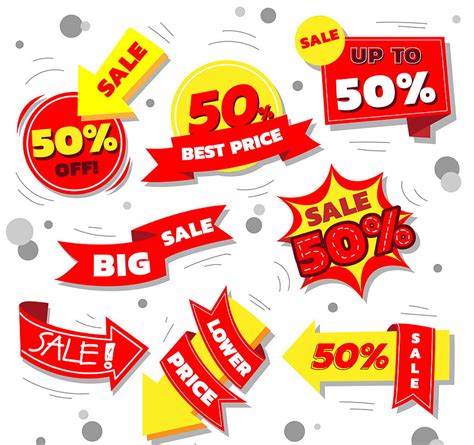 Eight Price Tags Sale Discount Vector Ai Eps Uidownload