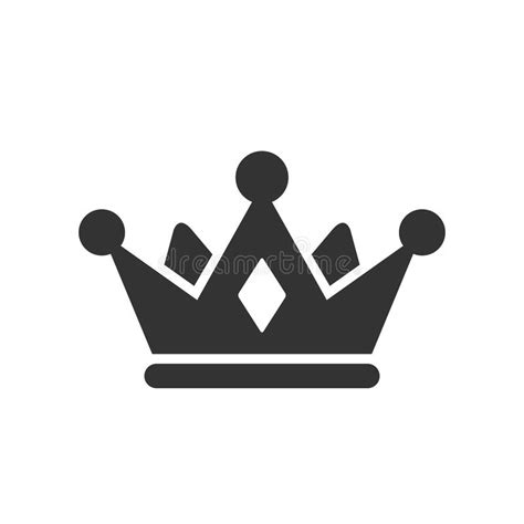 Crown Icon In Flat Outline Style Isolated On White Stock Vector