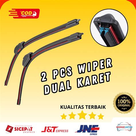 Jual Wiper Dual Karet Mitsubishi Outlander Sport Frameless Double Karet