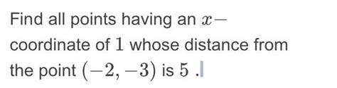 solved find all points having an x coordinate of 1 whose