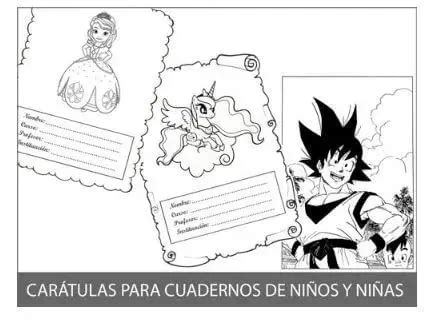 Carátulas bonitas para cuadernos de niños y Niñas 2025
