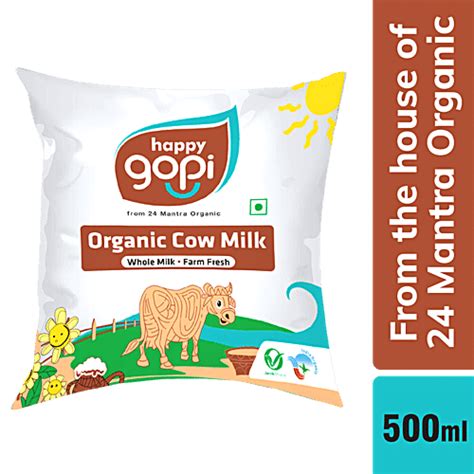 Buy Happy Gopi Organic Cow Milk Whole Milk Farm Fresh Online At Best