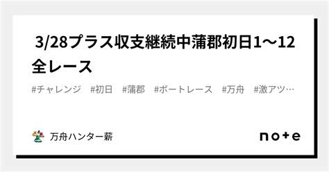 🤡 328🤡プラス収支継続中🤡蒲郡👑初日😍1〜12全レース💰｜💰💰万舟ハンター薪💰💰｜note