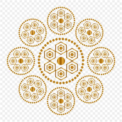 만다라와 고급 Png 이미지 금 투명 배경 아라베스크 헤나 스타일의 초대 카드에 대한 이슬람 패턴 무료 벡터 만다라 황금
