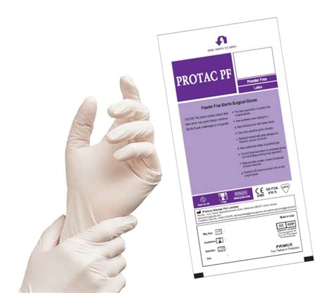 دستکش جراحی بدون پودر یکبارمصرف Primus Gloves Protac Pf دندال دستکش