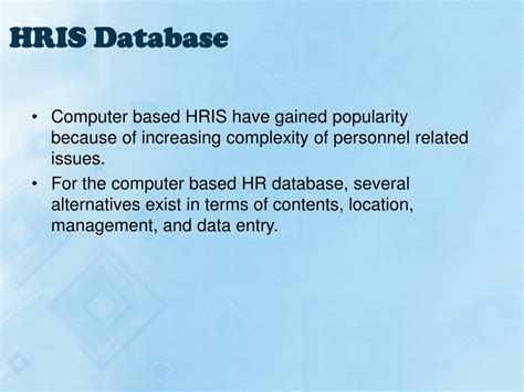PPT Human Resources Information System HRIS PowerPoint Presentation ID 3530569