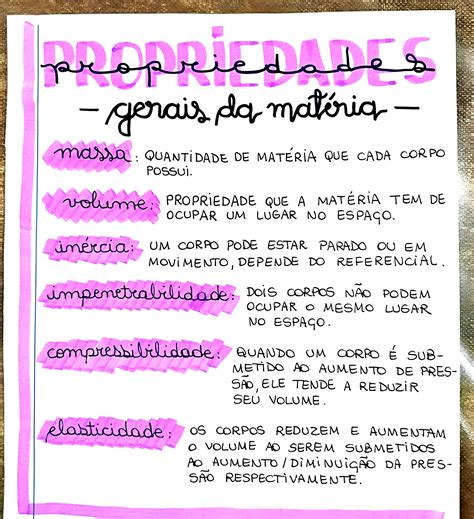 Mapa Mental Sobre Propriedades Da MatÉria Maps4study