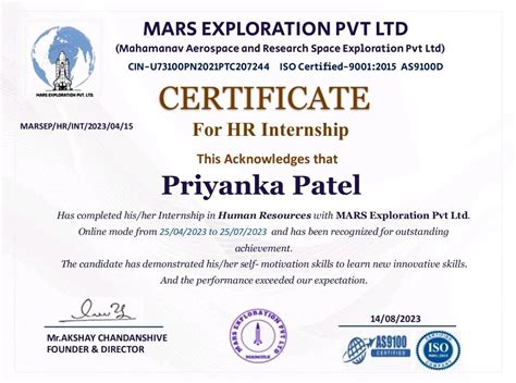 Priyanka Patel On Linkedin Experience Humanresource Completioncertificate