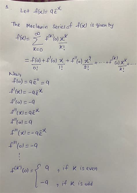 Solved Find The Maclaurin Series For The Given Function 96‘x What