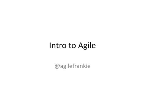 Intro To Agile PPT